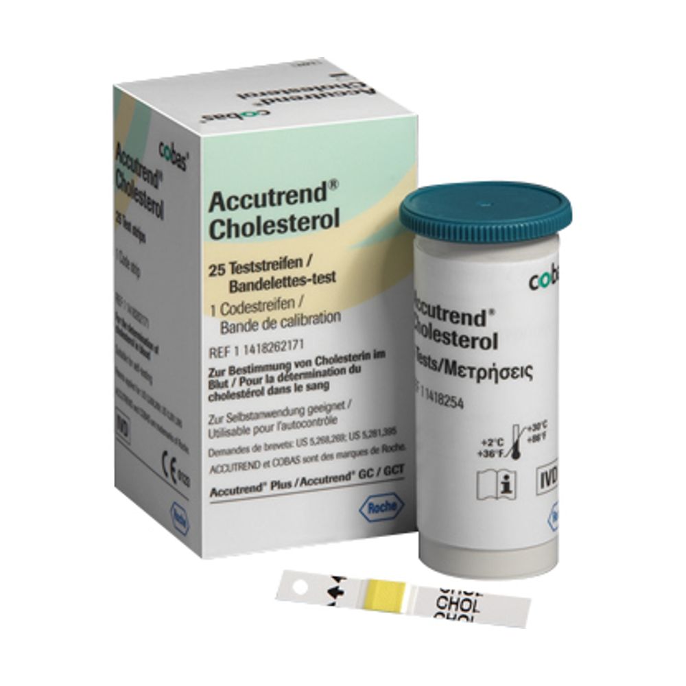 Testes para Accutrend GCT Tiras Colesterol Caixa 25 - MEDICALSHOP